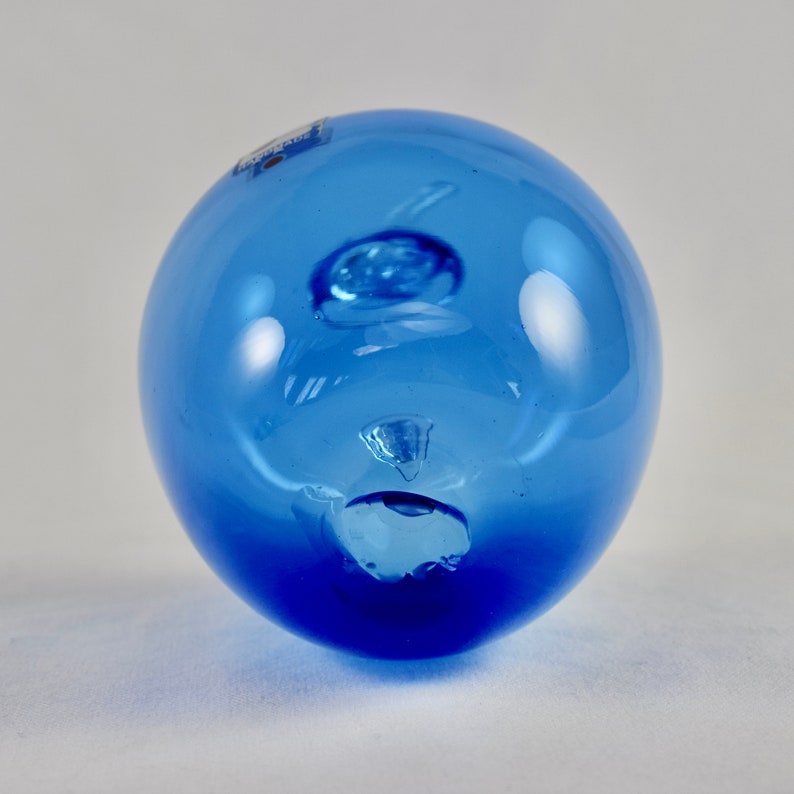 Blenko Blue Apple With Clear Stem, Original Label - Etsy