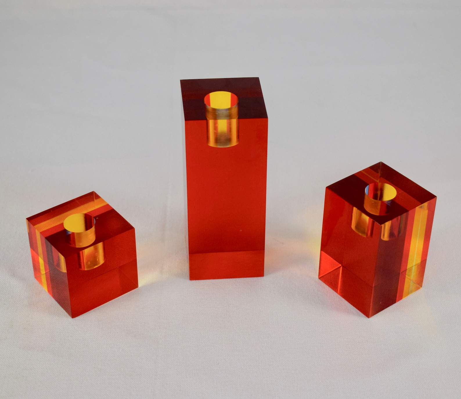 Richard Soong Optical Graduated Lucite Candle Holders - Etsy