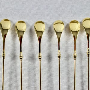 24K Gold Plated Cocktail Spoons, Set of Six - Etsy
