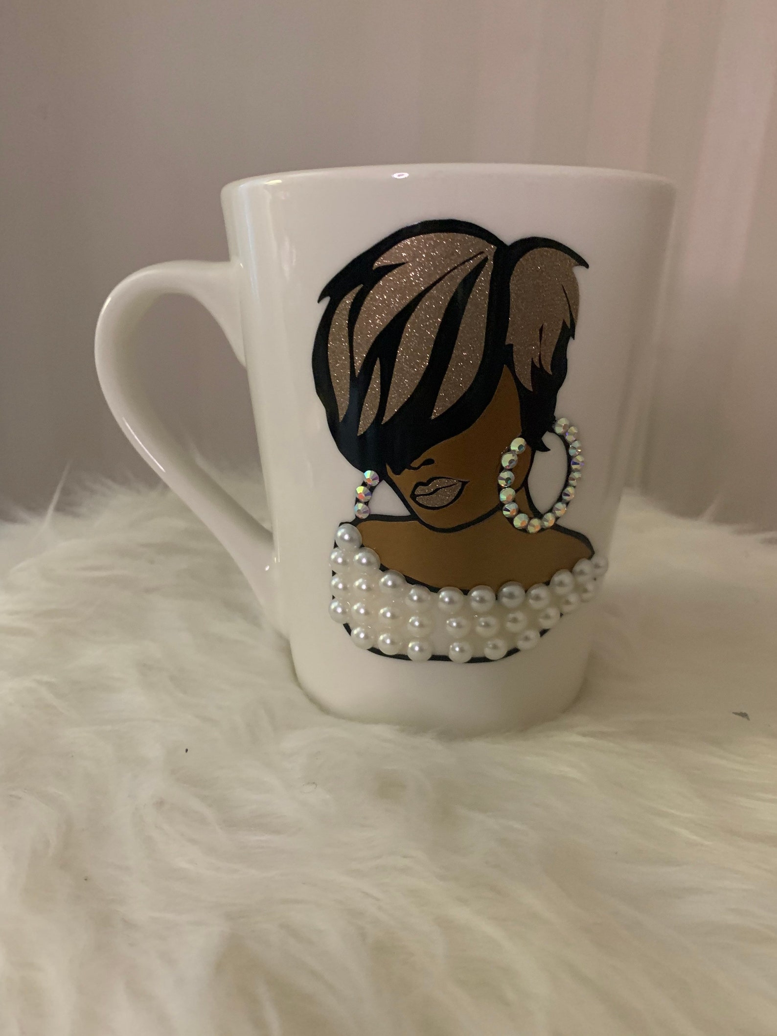Black Girl Pearl Mug - Etsy