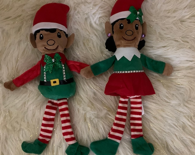 Christmas Elf; Personalized Elves; Customized Elf; Black Elves; Plush ...