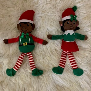 Christmas Elf; Personalized Elves; Customized Elf; Black Elves; Plush ...