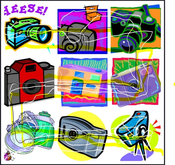 15 Images Funky Retro Camera Clipart Clip Art INSTANT - Etsy