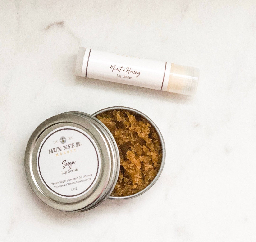 Lippie Gift Set // Mint + Honey Lip Balm // Suga Scrub - Etsy