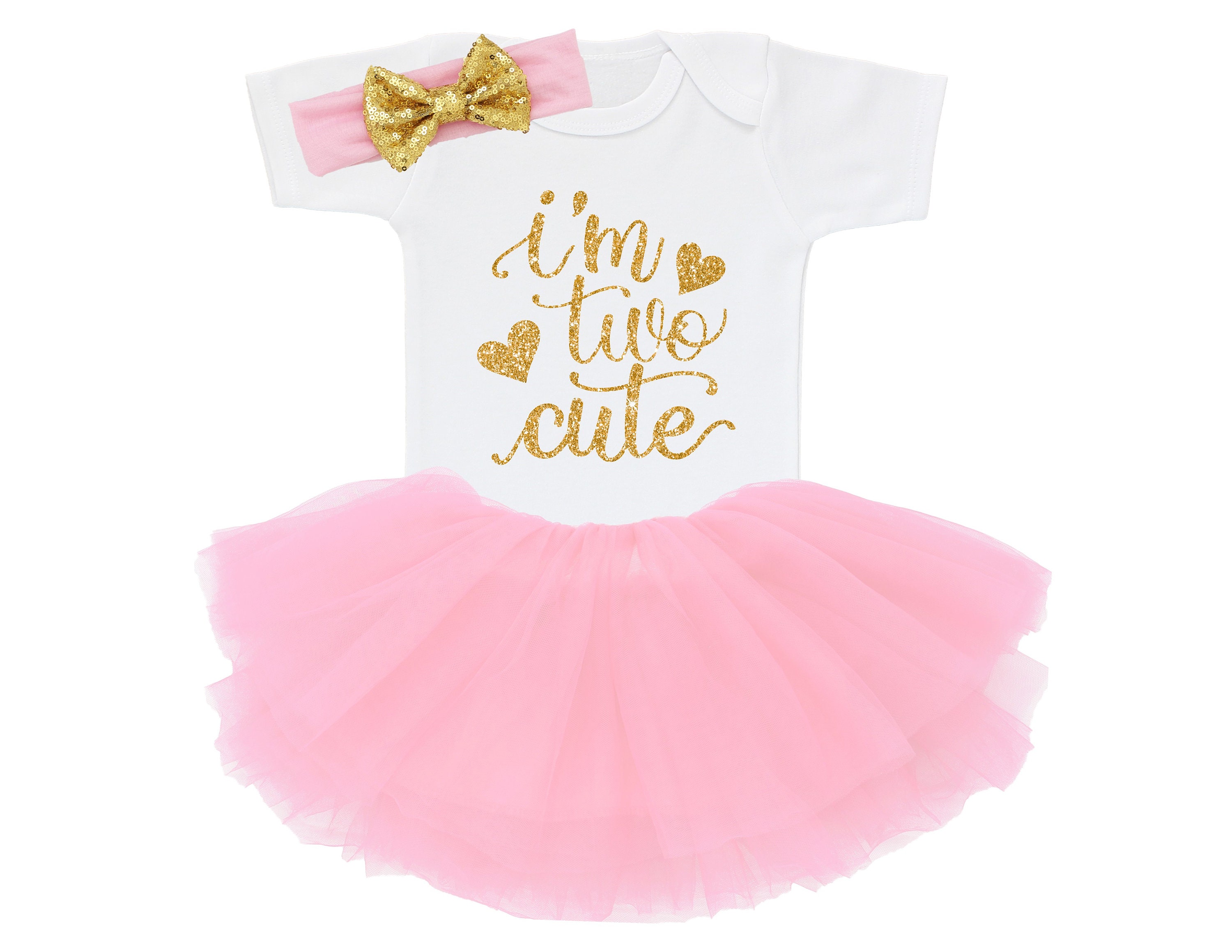 I'm Two Cute 2nd Birthday Girl Outfit 2nd Birthday | Etsy
