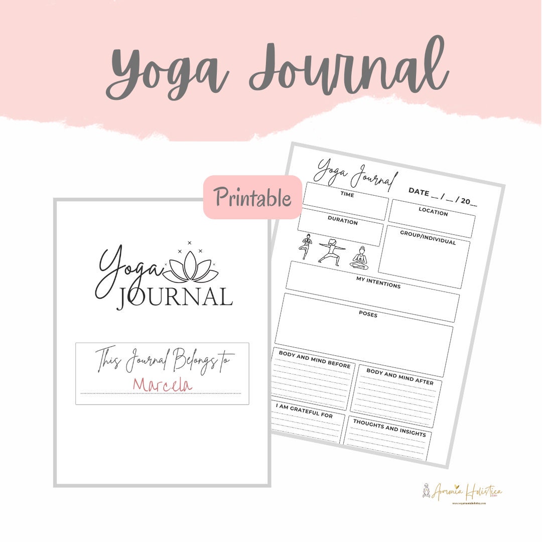 Yoga Journal Printable, Wellness Planner, Daily Yoga, Planner Printable ...