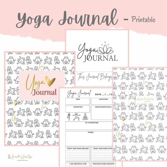 Yoga Journal Printable Wellness Planner Daily Yoga Planner | Etsy