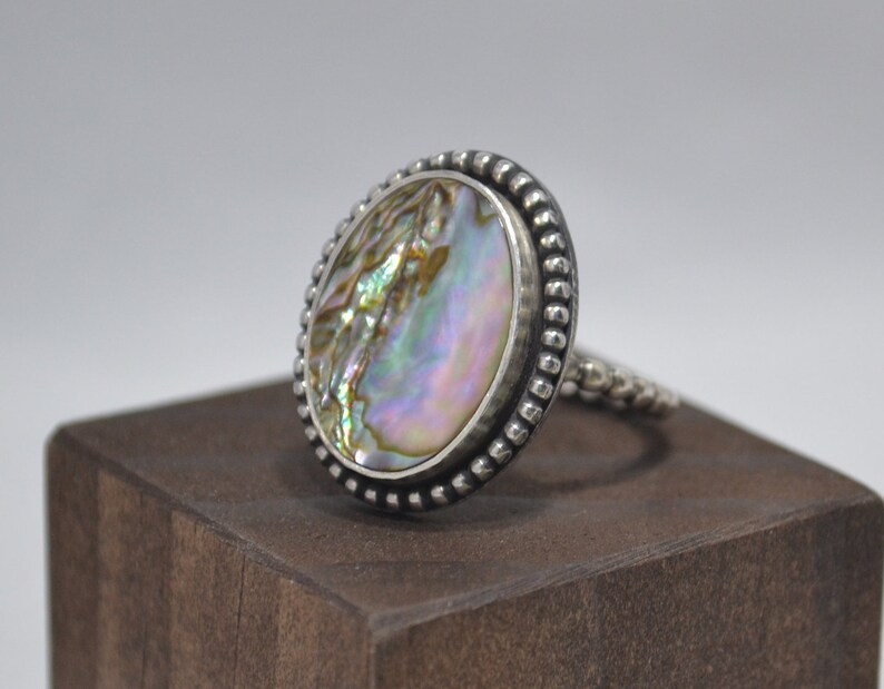 Abalone Shell Ring, Paua Ring, Sterling Silver Jewelry, Beach Ring ...
