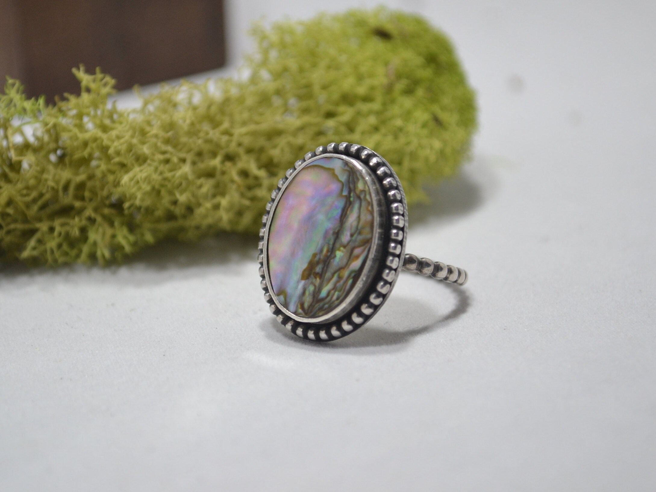 Abalone Shell Ring, Paua Ring, Sterling Silver Jewelry, Beach Ring ...