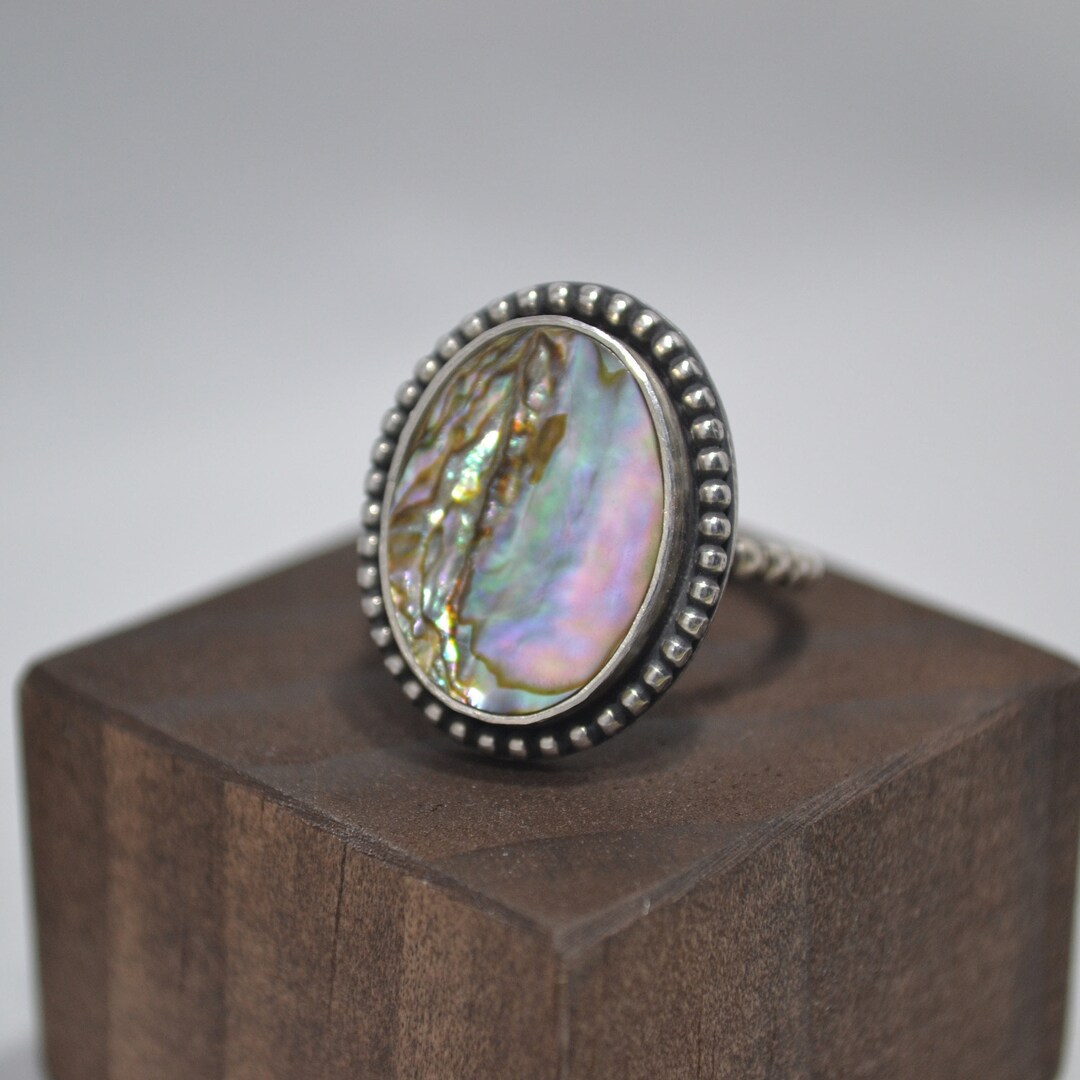 Abalone Shell Ring, Paua Ring, Sterling Silver Jewelry, Beach Ring ...