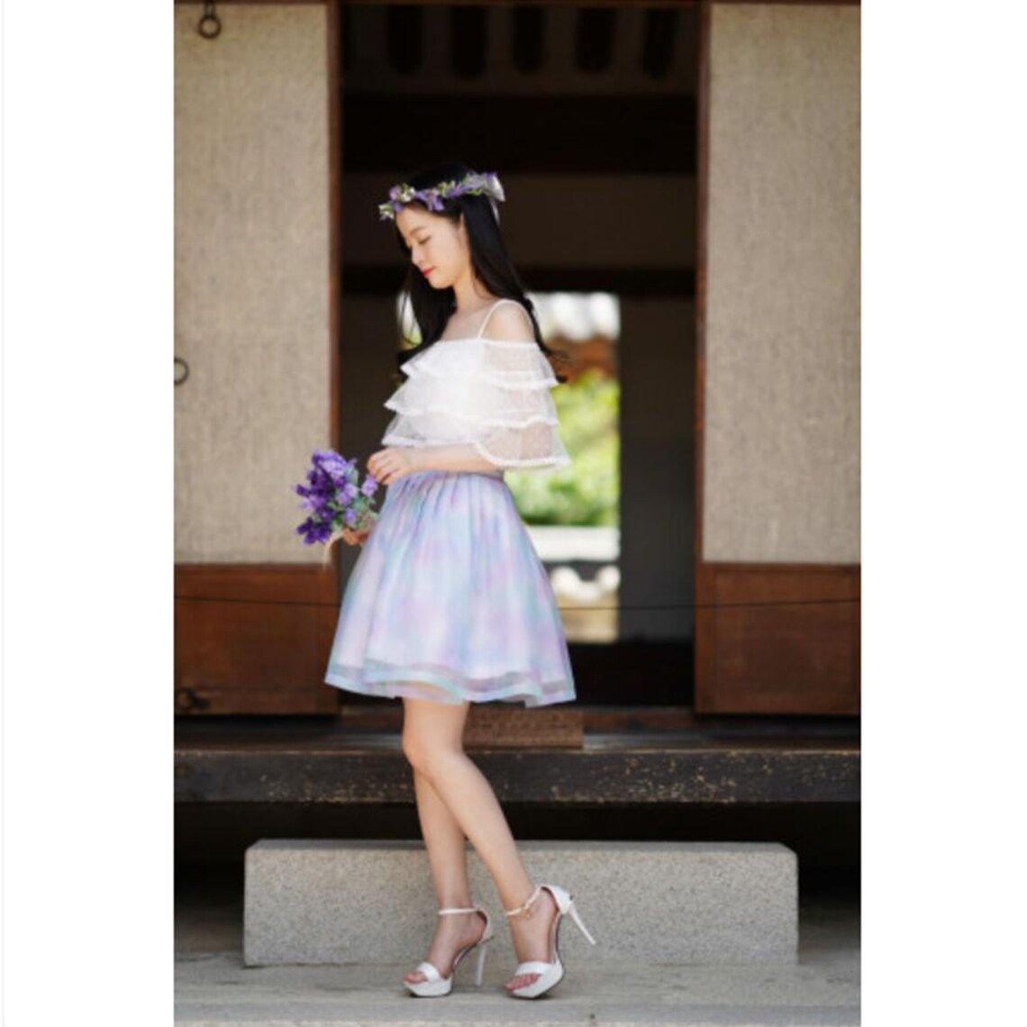 Hanbok Korean Traditional Mini Skirt Purple - Etsy