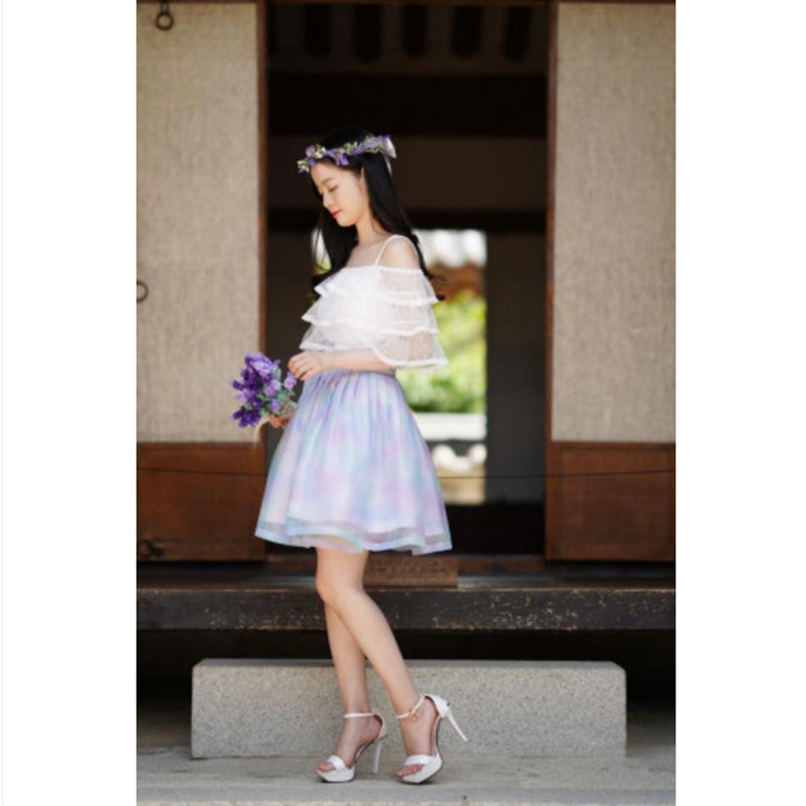 Hanbok Korean Traditional Mini Skirt Purple - Etsy