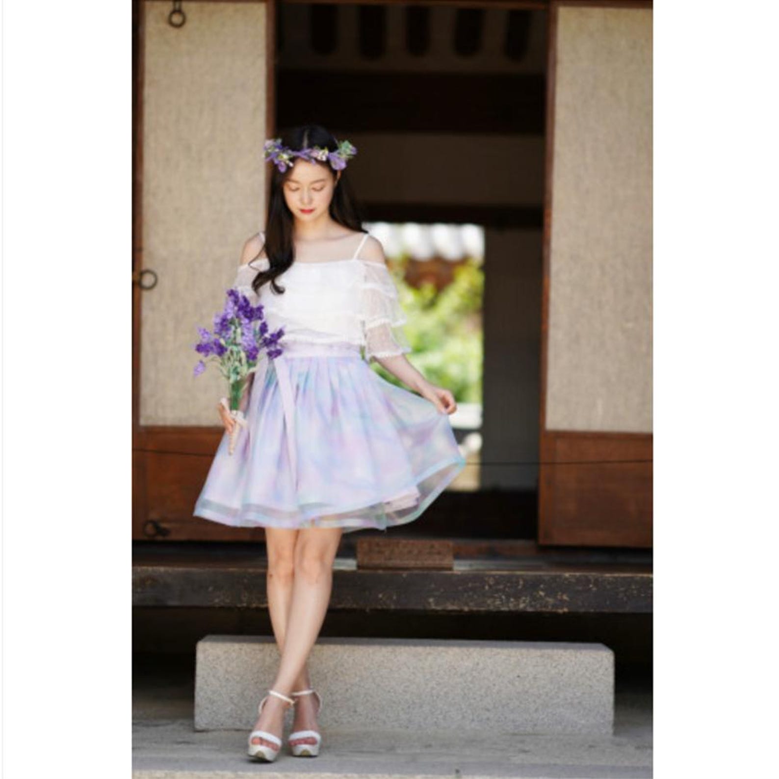 Hanbok Korean Traditional Mini Skirt Purple - Etsy
