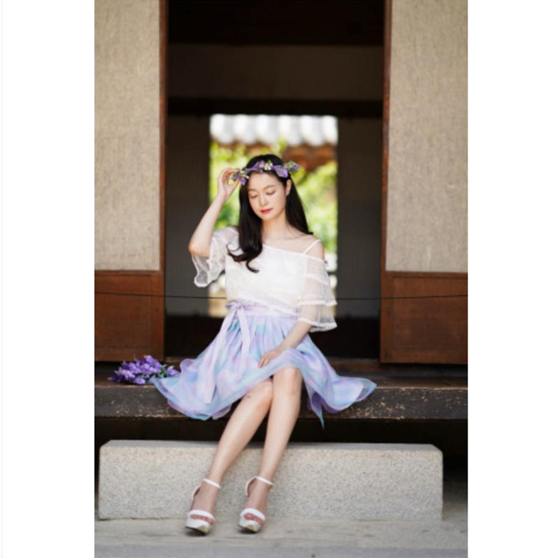 Hanbok Korean Traditional Mini Skirt Purple - Etsy