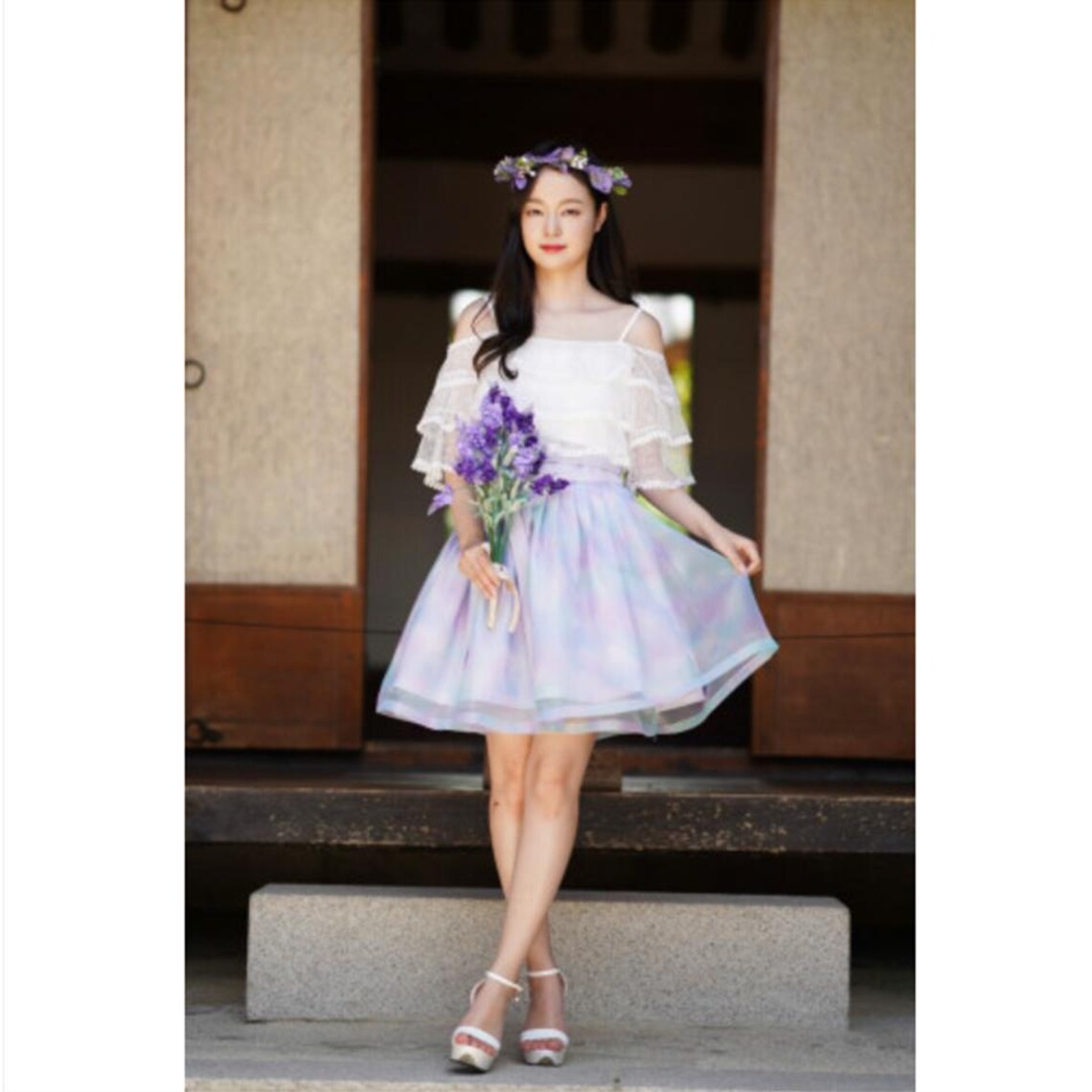 Hanbok Korean Traditional Mini Skirt Purple - Etsy