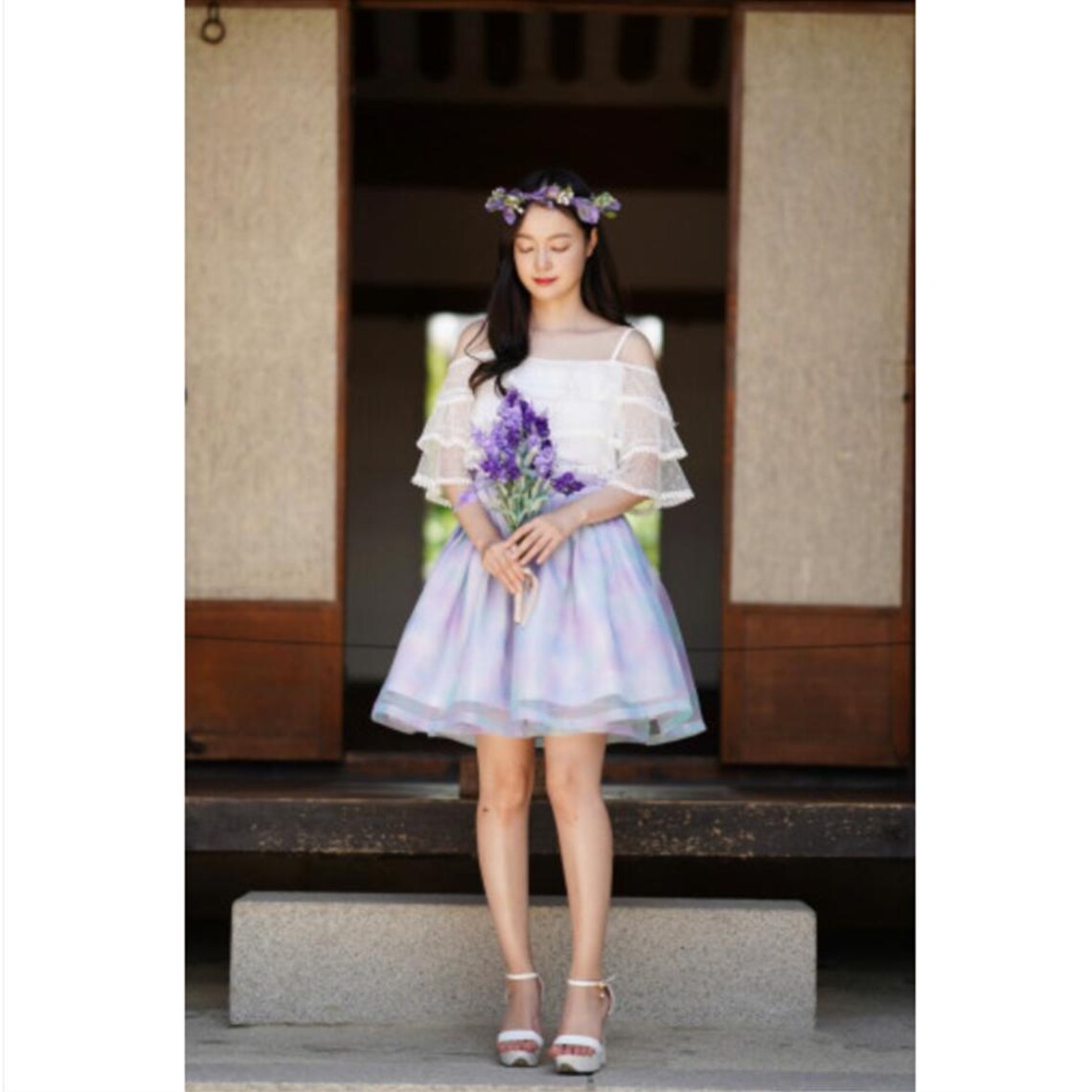 Hanbok Korean Traditional Mini Skirt Purple - Etsy
