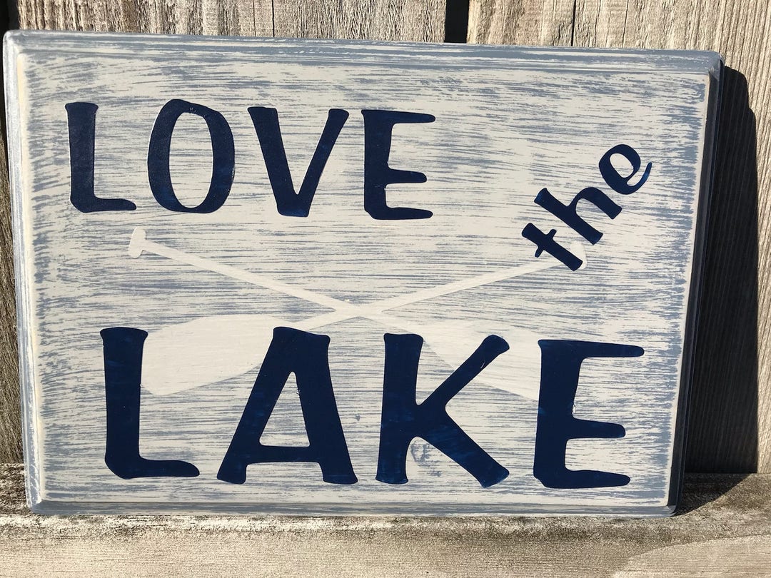 Love the Lake Sign, Lake Sign, Wood Lake Sign, Lake House Decor, Wood ...