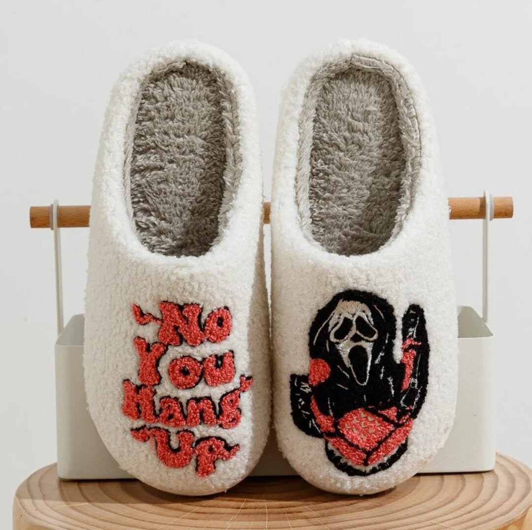 Ghostface Halloween Slippers Retro Halloween No You Hang up - Etsy