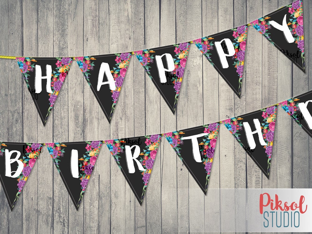 Fiesta DIY Banner, Birthday Digital Printable Banner - Etsy
