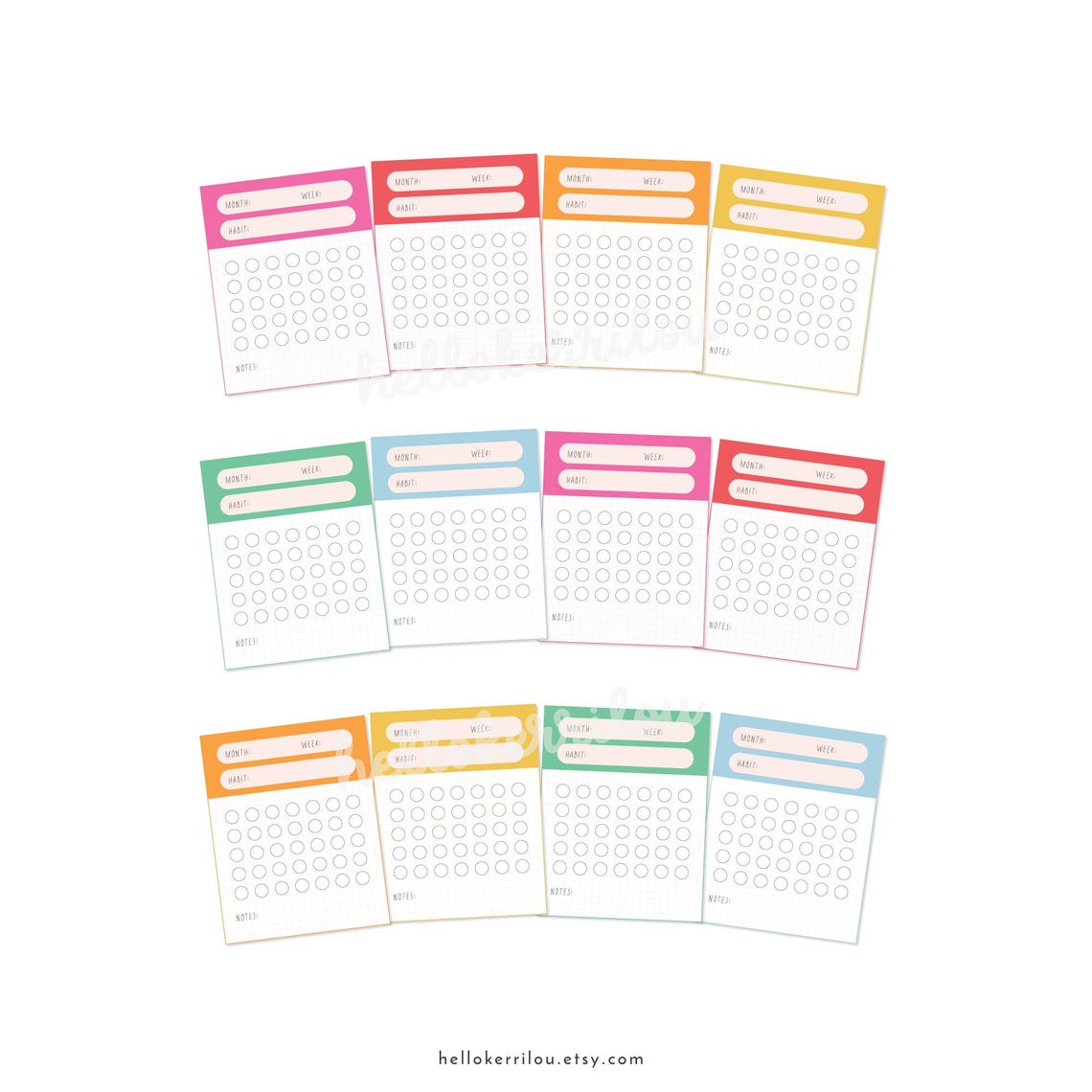 Goal Cards, Habit Tracker Cards, Goals Tracker, SMART Goal Setting Kit ...