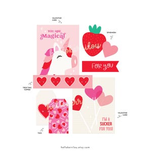 Valentine Variety Pack - Treat Bag Toppers, Treat Bag Tags, Ephemera ...