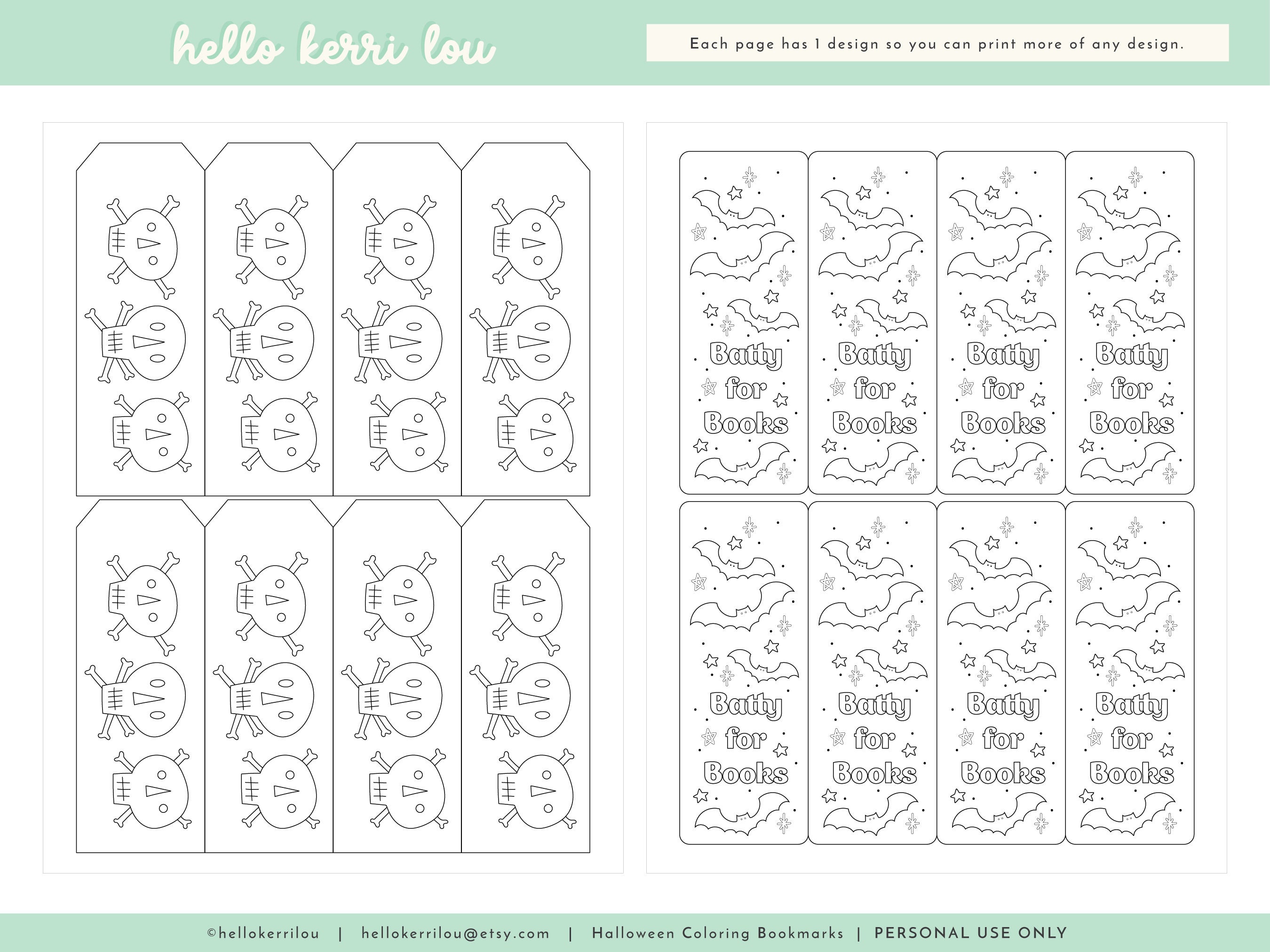 Reading Printable Coloring Bookmarks for Adults & Kids, Library Gifts ...