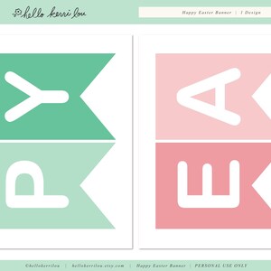 Happy Easter Printable Banner - for Decorating Wall Bunting Banner ...