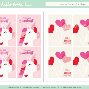 Valentine Variety Pack - Treat Bag Toppers, Treat Bag Tags, Ephemera ...