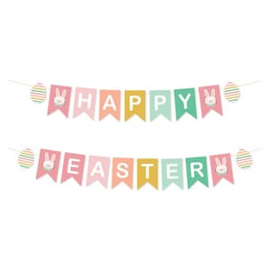 Happy Easter Printable Banner - for Decorating Wall Bunting Banner ...