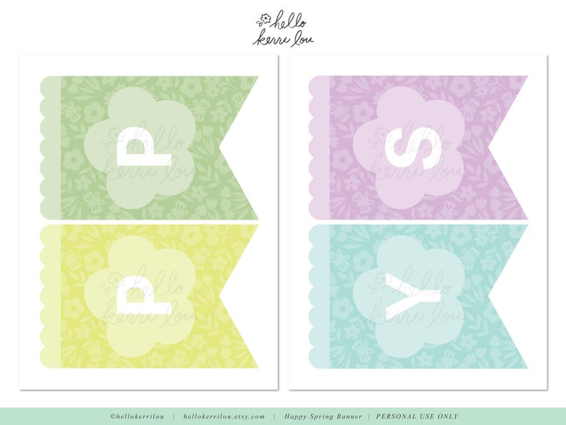 Happy Spring Printable Banner - for Decorating Wall Bunting Banner ...
