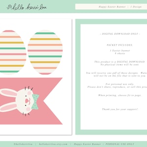 Happy Easter Printable Banner - for Decorating Wall Bunting Banner ...