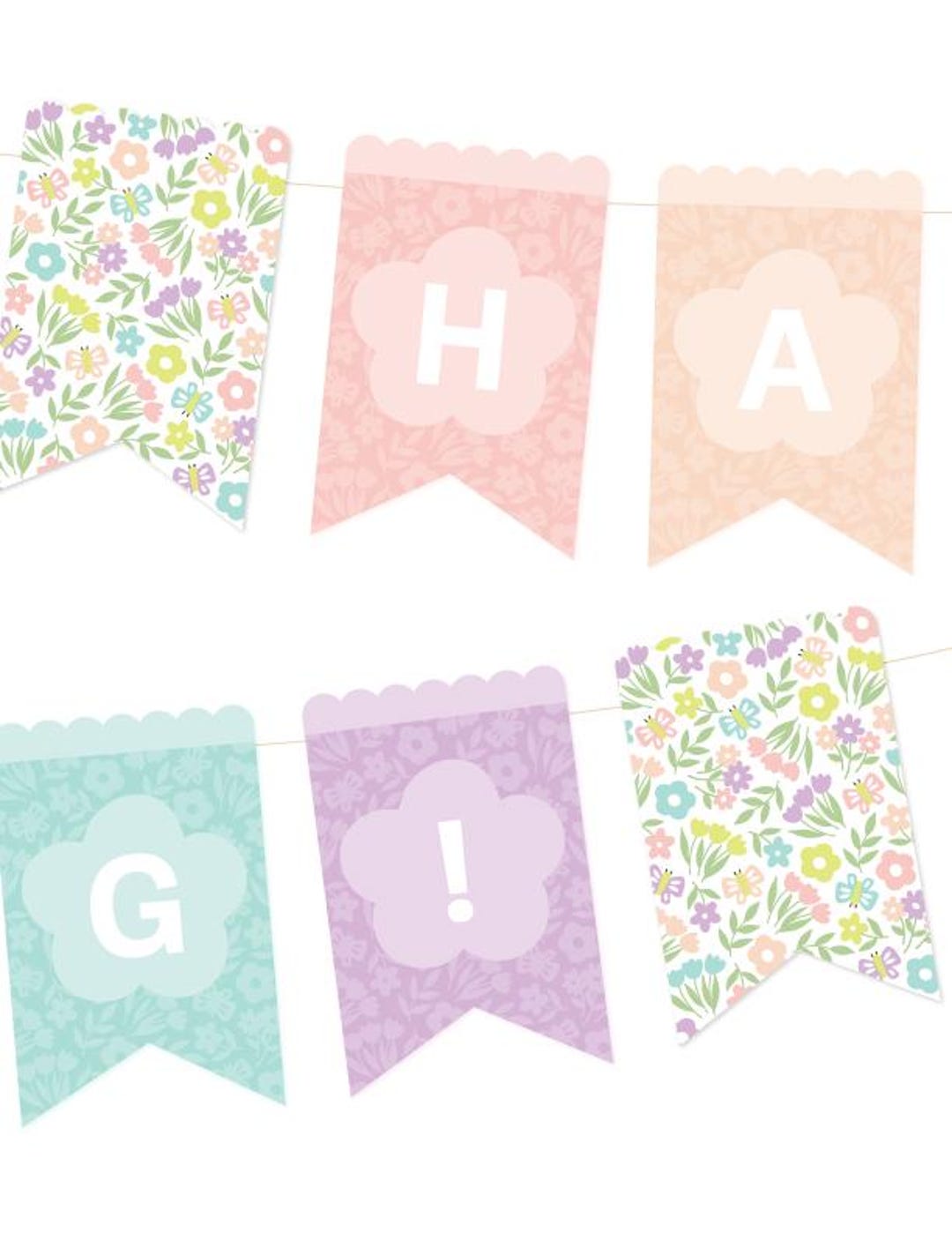 Happy Spring Printable Banner - for Decorating Wall Bunting Banner ...