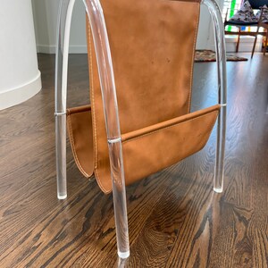 Mid Century Modern Lucite & Vinyl Magazine Rack - Etsy