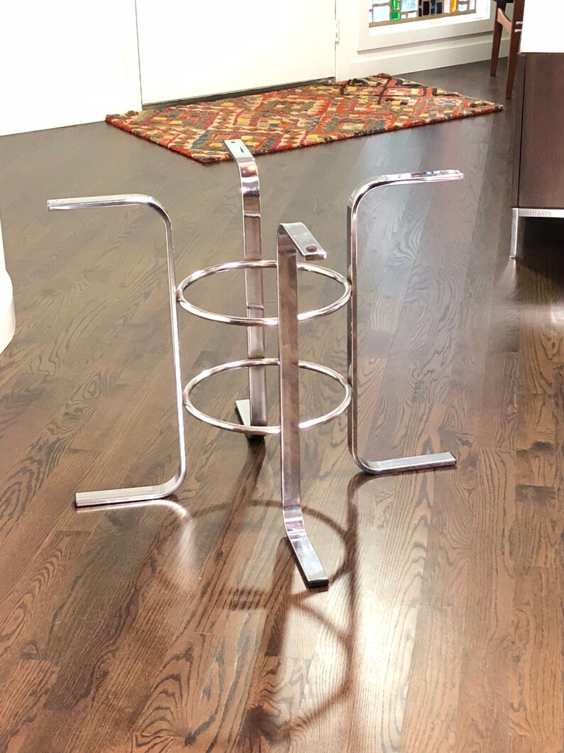 Mid Century Modern Chrome Base Side Table in Style of Milo Baughman - Etsy