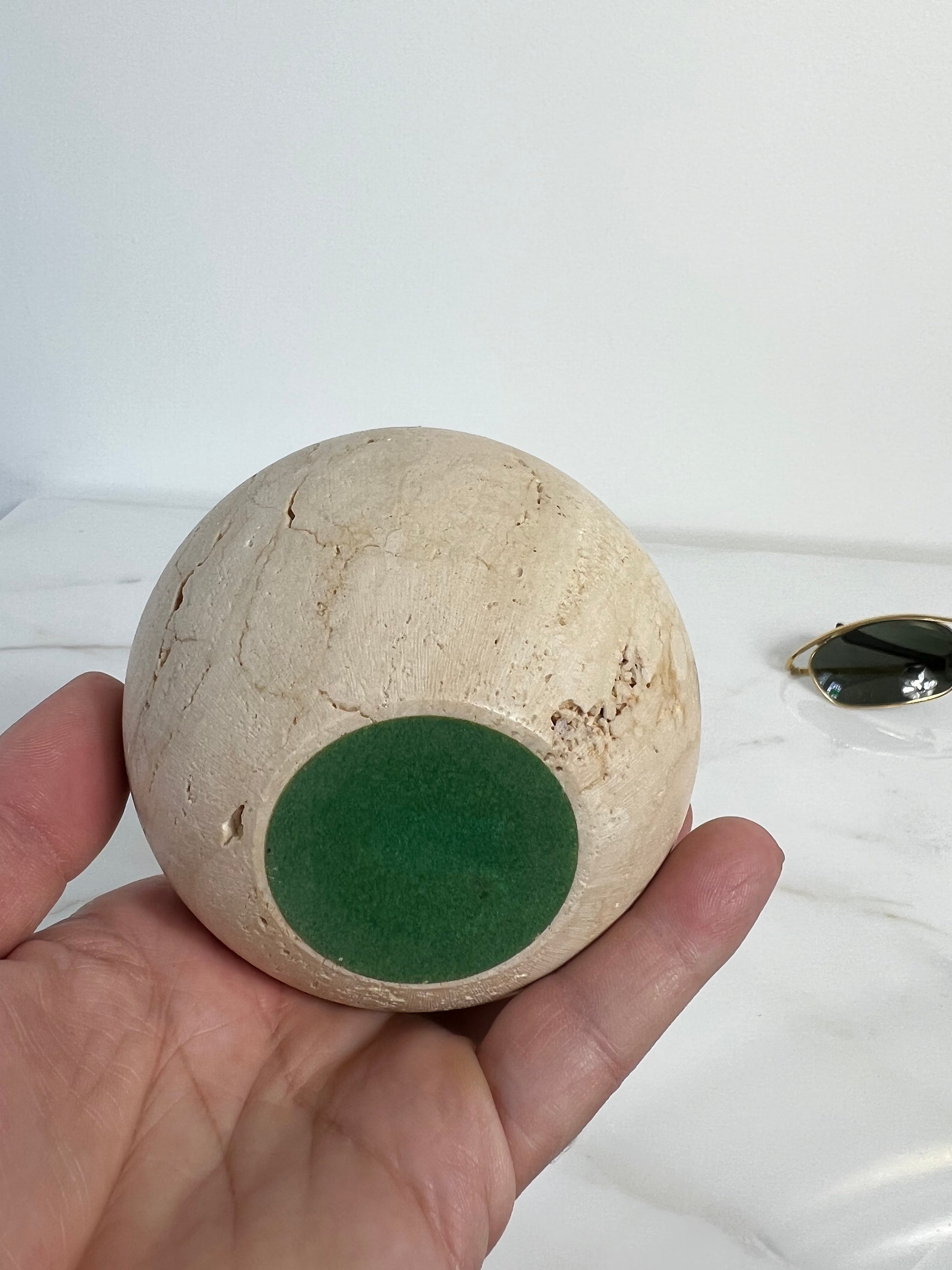 Italian Travertine Desktop Curio Ball Object - Etsy