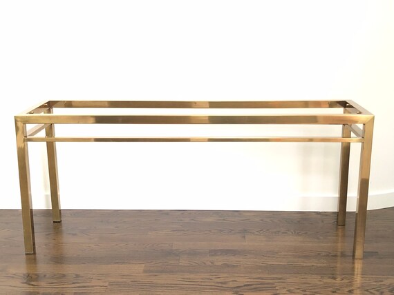 Brass and wood console table store