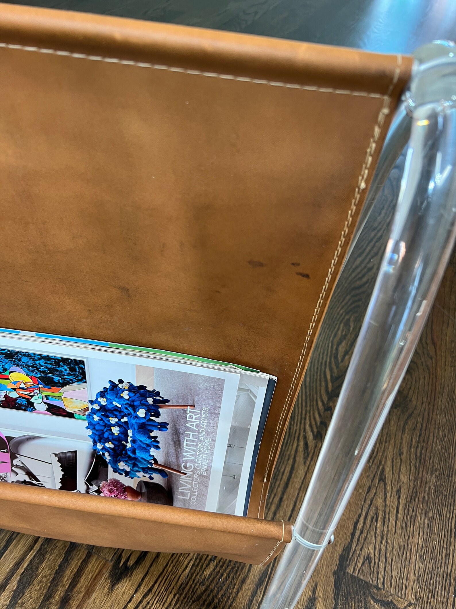 Mid Century Modern Lucite & Vinyl Magazine Rack - Etsy