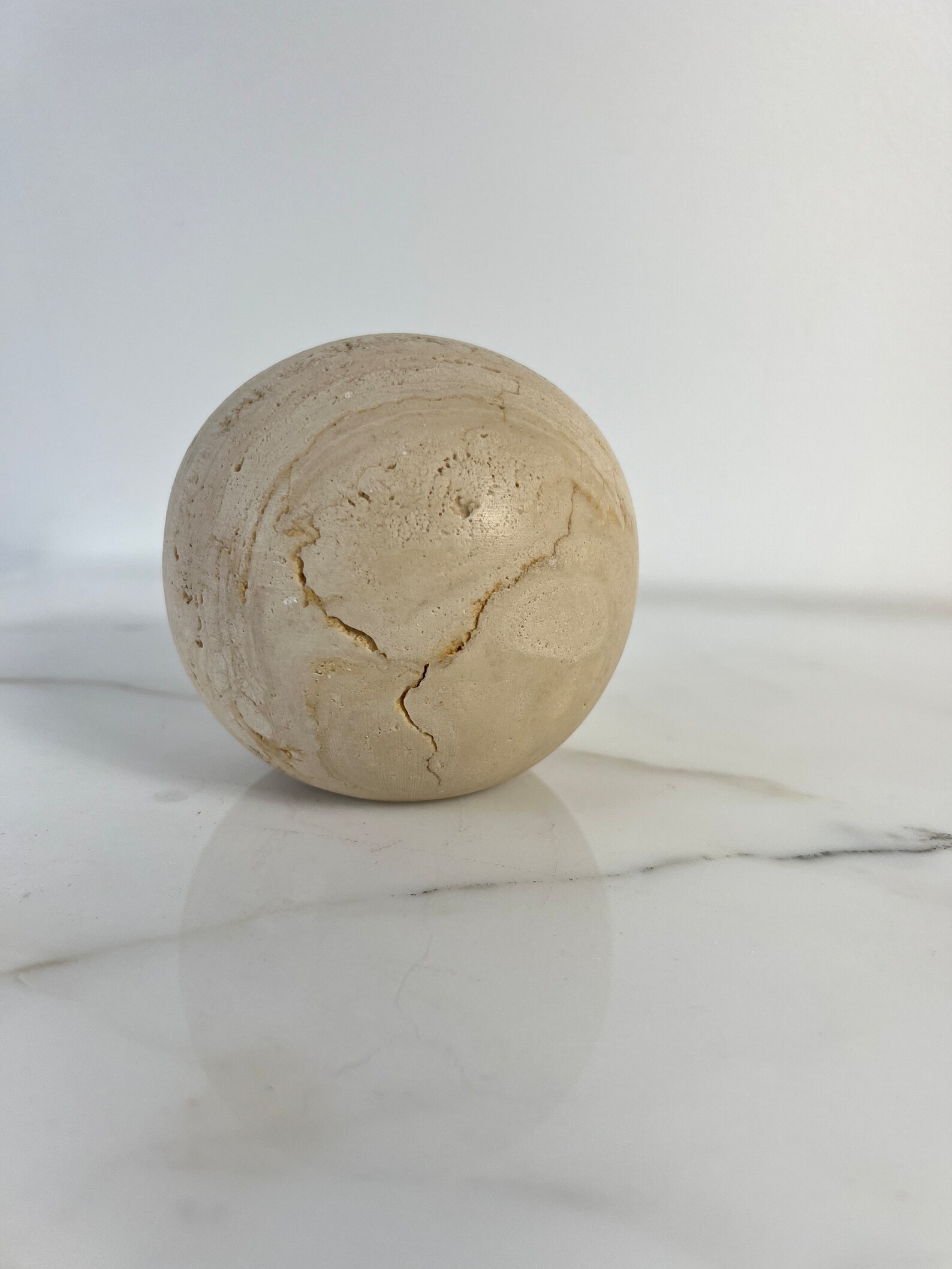 Italian Travertine Desktop Curio Ball Object - Etsy