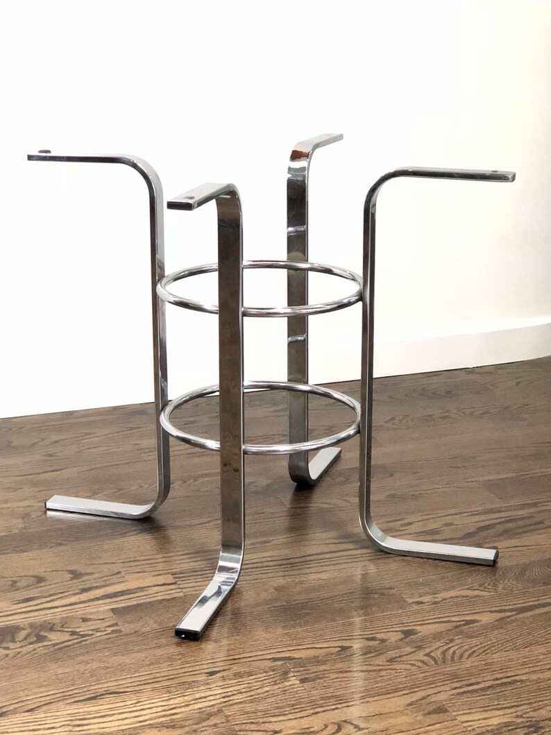 Mid Century Modern Chrome Base Side Table in Style of Milo Baughman - Etsy