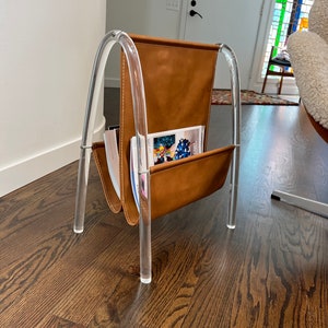 Mid Century Modern Lucite & Vinyl Magazine Rack - Etsy