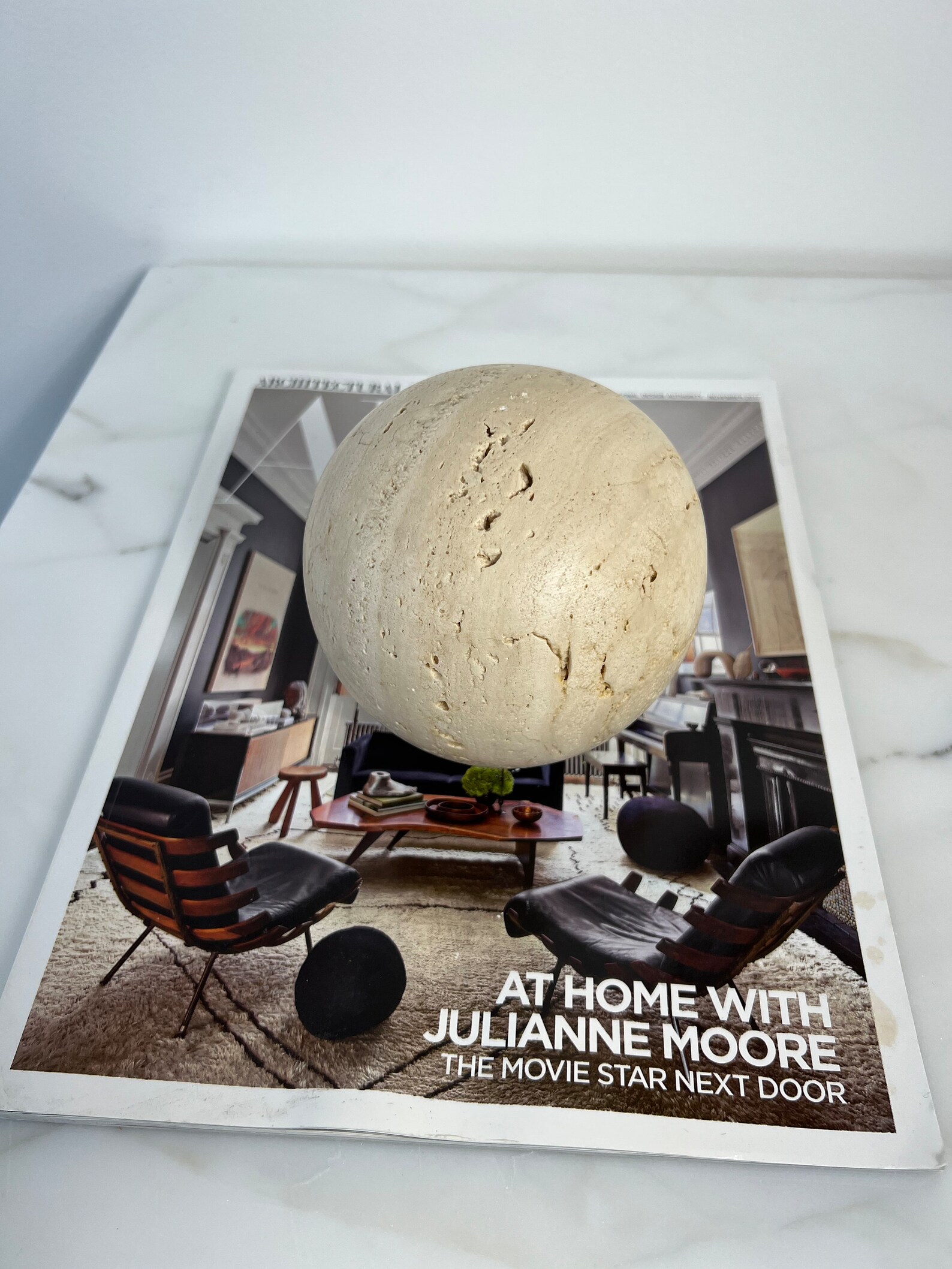 Italian Travertine Desktop Curio Ball Object - Etsy