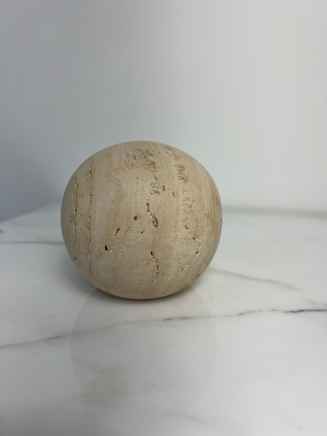 Italian Travertine Desktop Curio Ball Object - Etsy