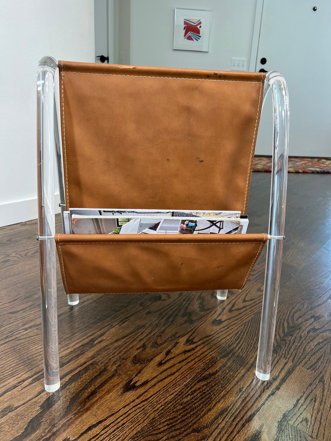 Mid Century Modern Lucite & Vinyl Magazine Rack - Etsy