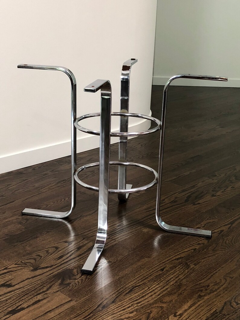 Mid Century Modern Chrome Base Side Table in Style of Milo Baughman - Etsy