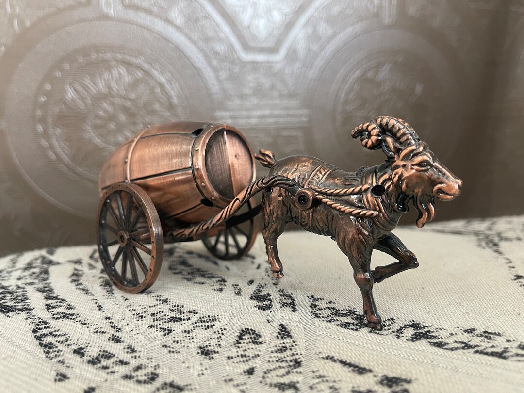 Vintage Brass Goat Wagon Figural Table Lighter - Etsy Canada