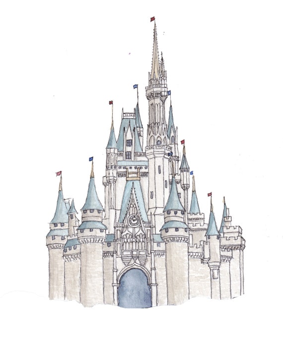 How To Draw Cinderellas Castle Step By Step