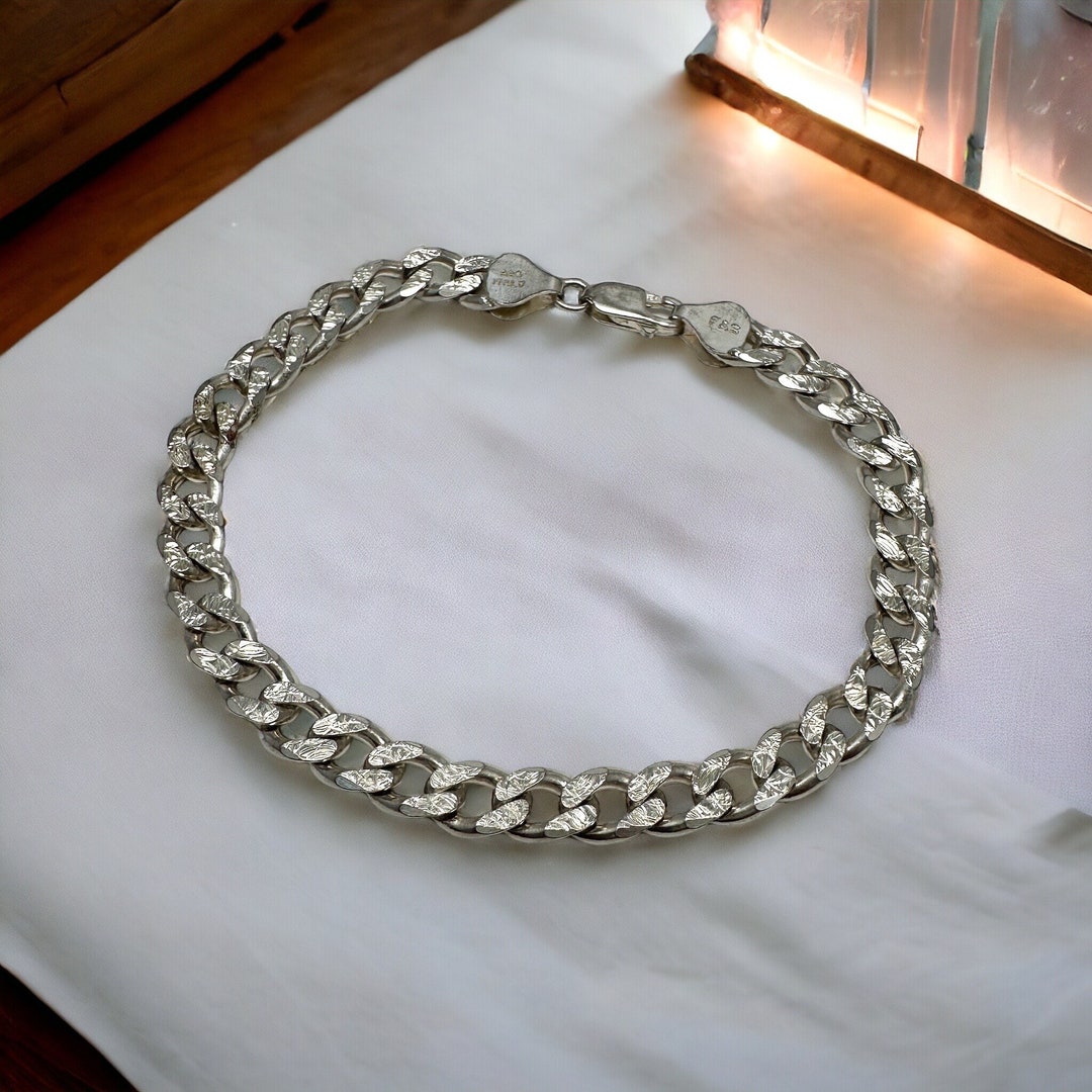 Vintage Sterling Silver FAS Link Bracelet Made in Italy, 7-3/4 Bracelet ...