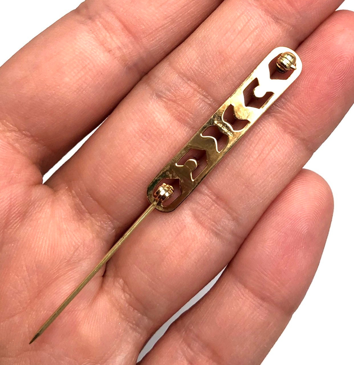 Vintage 14K Gold Pin Vintage Gold Pin Rectangle Leaf Gold - Etsy