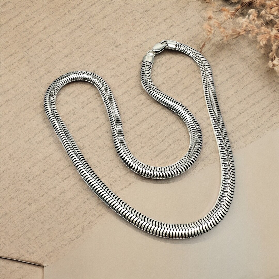 Sterling Silver Serpentine Thick Snake Chain 18", 925 Sterling Chains ...