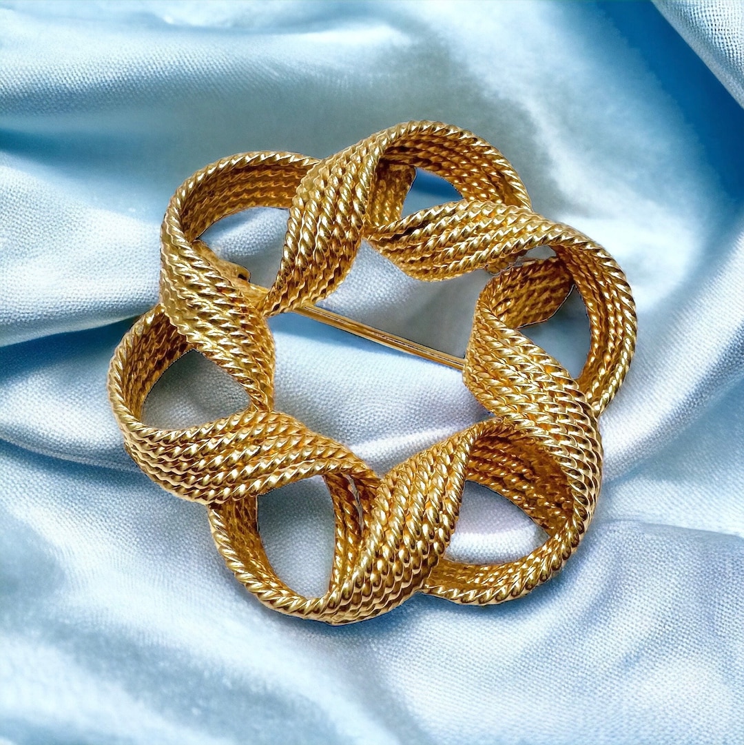 Vintage Gold Brooch/pin, Winard 12K Filled Twisted Rope Brooches ...